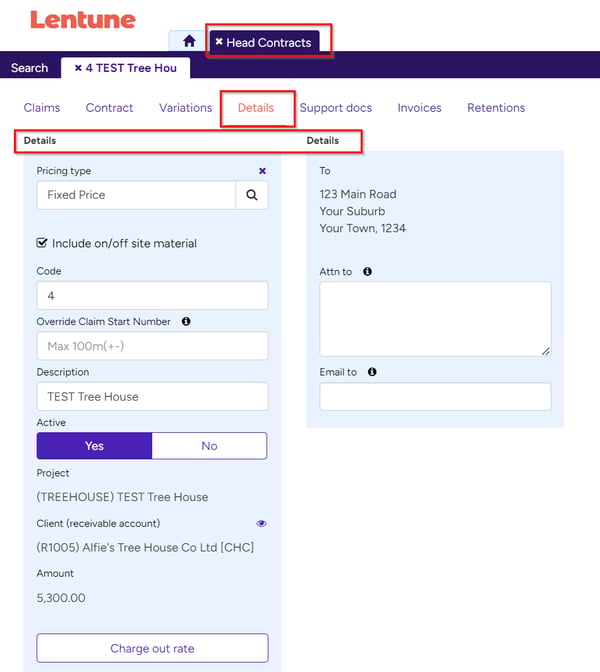 1. Add a Head Contract for your Payment Claim